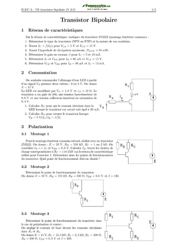 TD (2) Corrigé - Transistor Bipolaire